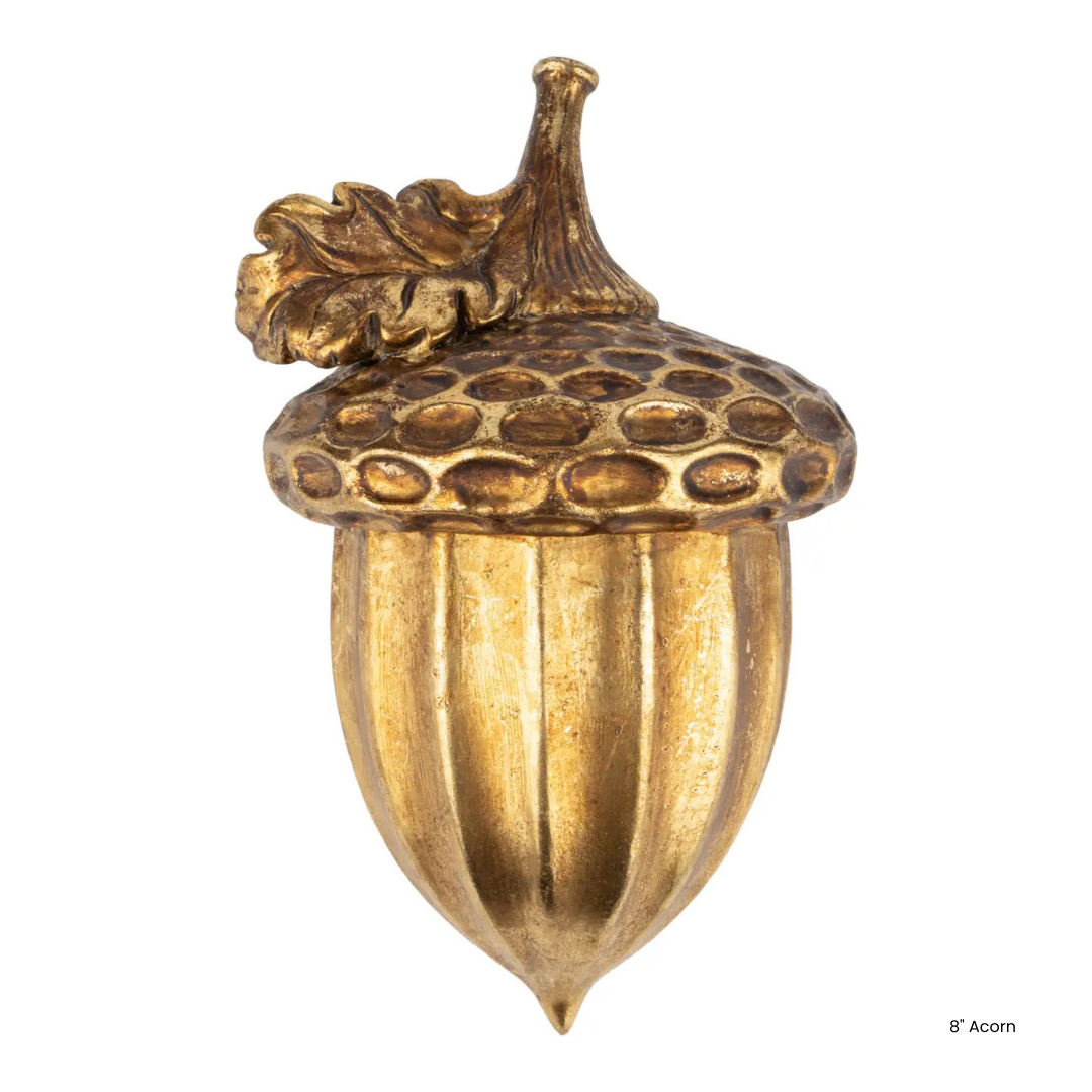 Resin Acorn, Antique Gold, 8 inches | My Trove Box
